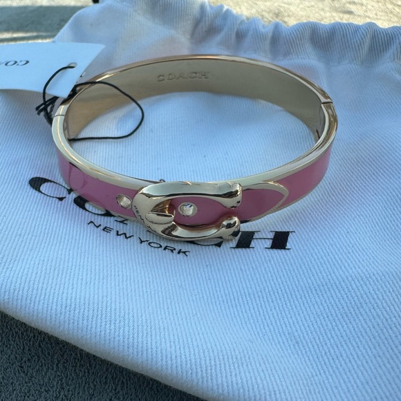 Coach | Jewelry | New Coach Pink Logo Bangle | Poshmark